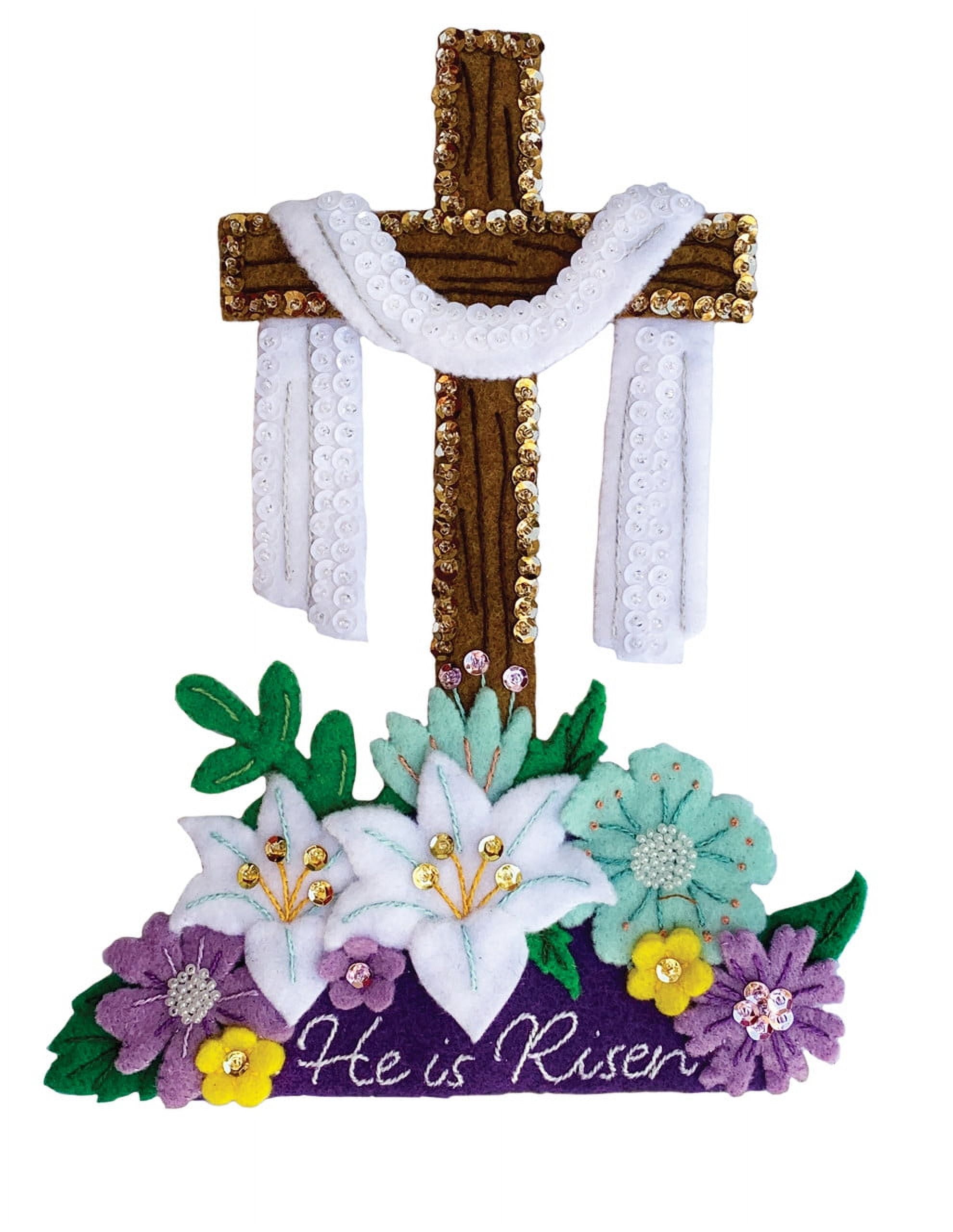 THE MANTEL SERIES™ | MerryStockings He is Risen Easter Cross - Walmart.com