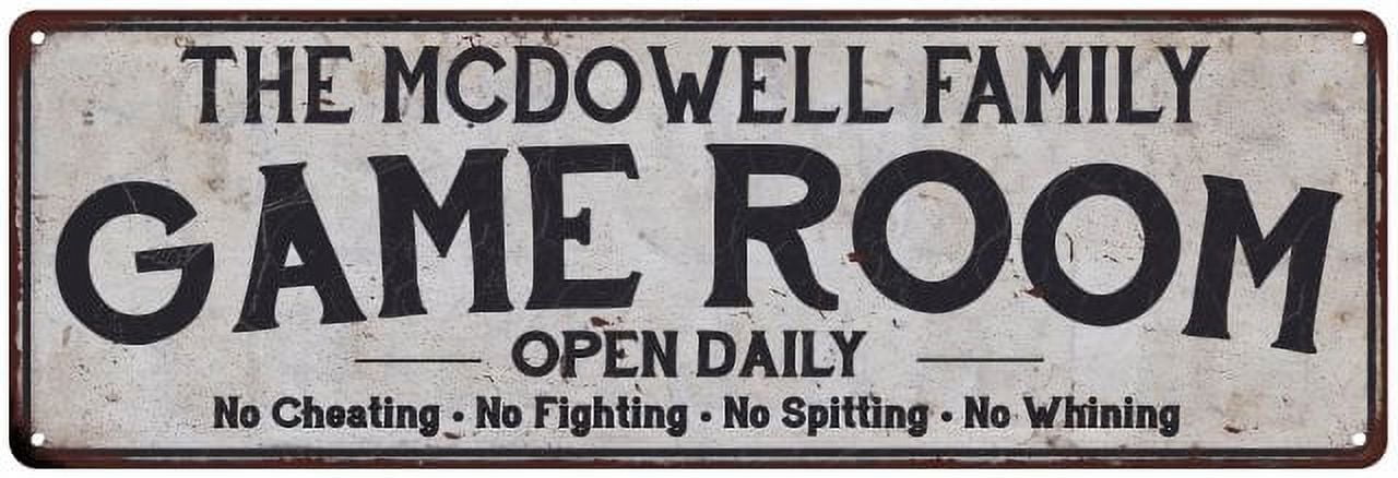 THE MCDOWELL FAMILY Game Room Country Metal 8x24 Sign 108240042897 ...