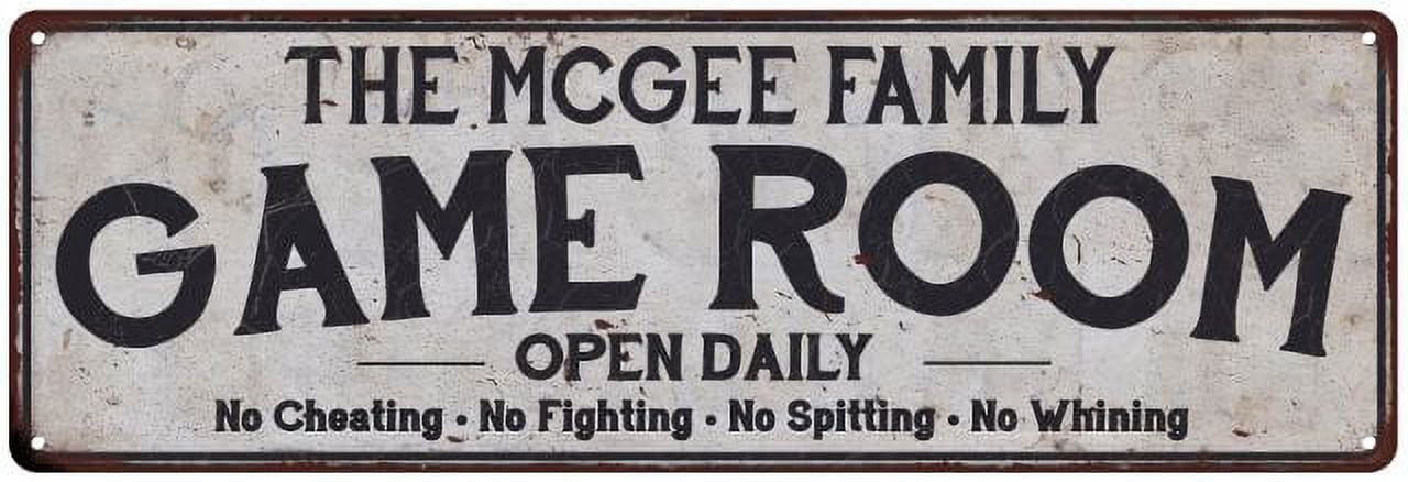 THE MCGEE FAMILY Gift Game Room Country Metal 6x18 Sign 206180042231 ...