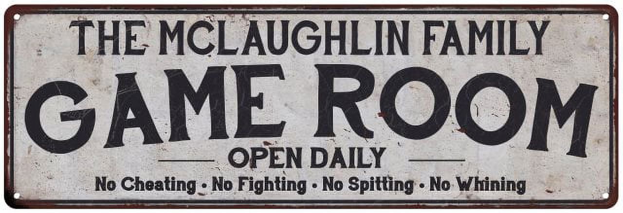 THE MCLAUGHLIN FAMILY Gift Game Room Chic Metal 6x18 Sign 206180042983 ...