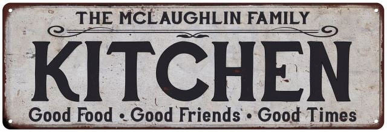 THE MCLAUGHLIN FAMILY KITCHEN Gift Chic Metal Sign 6x18 206180039393 ...