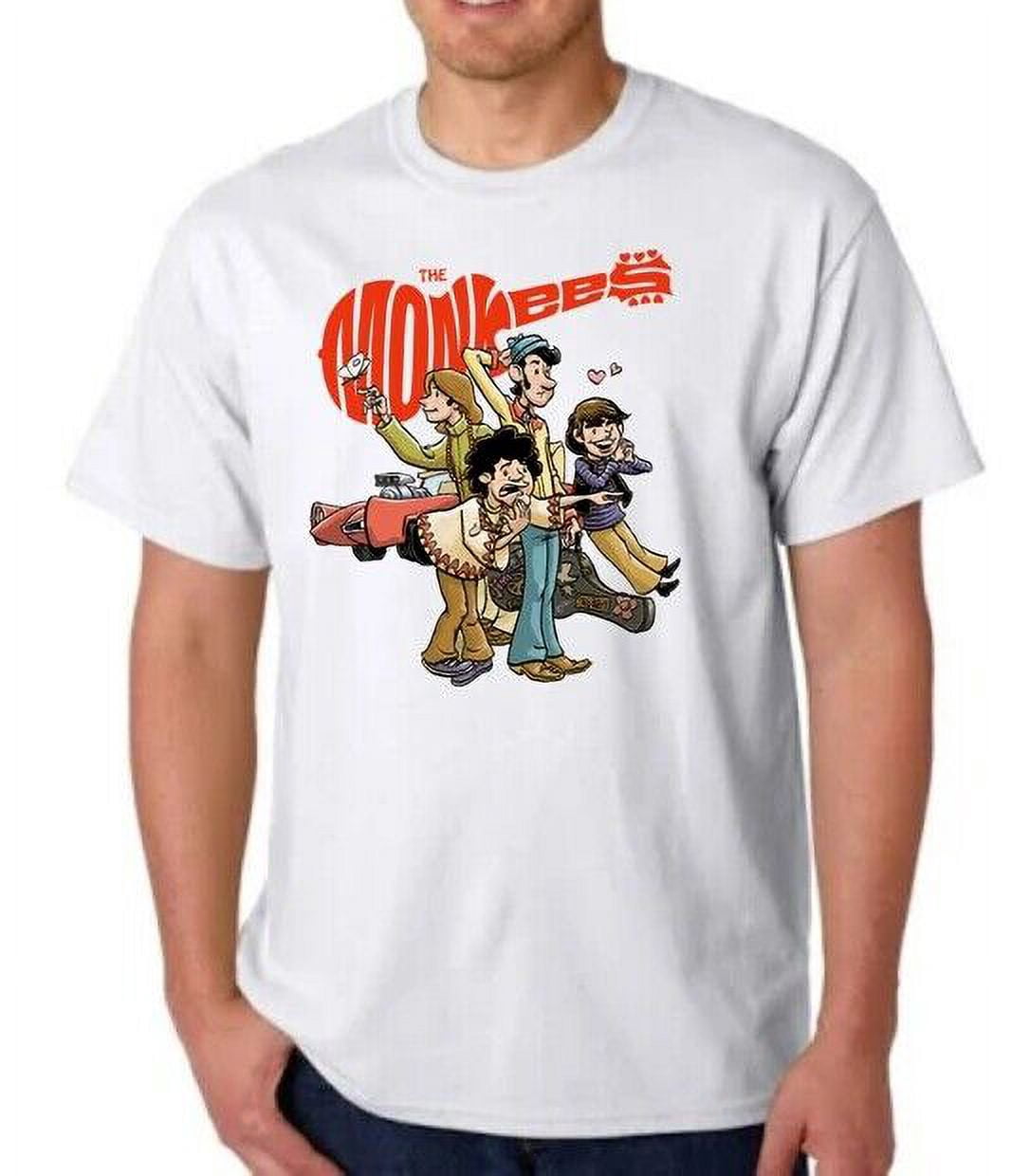 THE MONKEES CARTOON ILLUSTRATION SHIRT T-Shirt DAVY NESMITH TORK DOLENZ ...