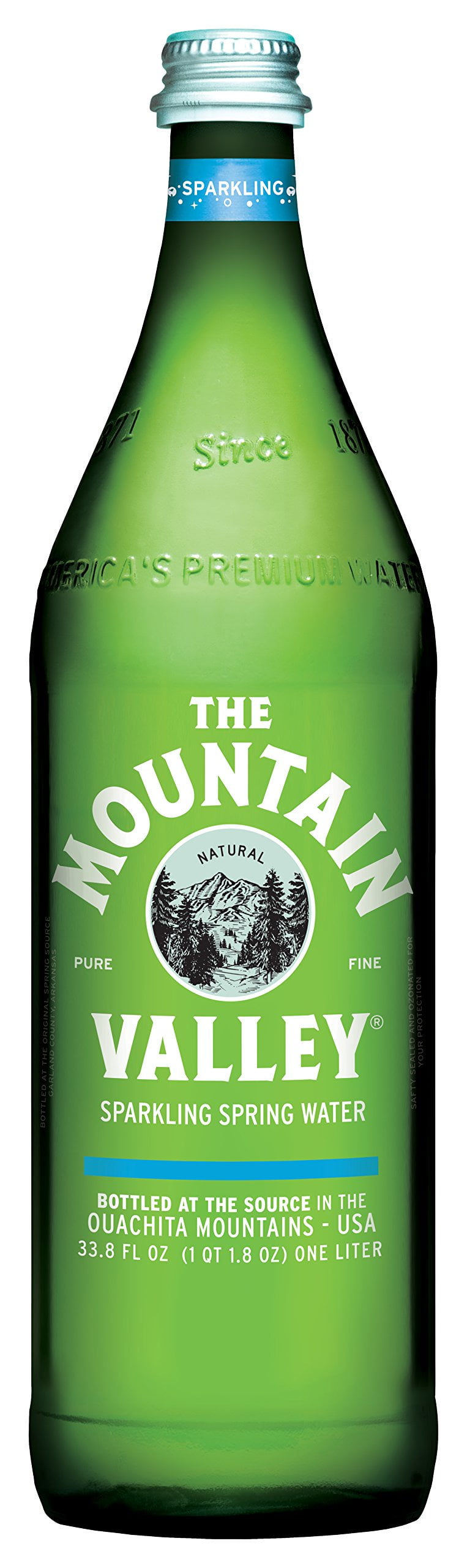 THE MOUNTAIN VALLEY NATURAL PURE FINE Sparkling Spring Water 1 L. Pack of 12 - Walmart.com