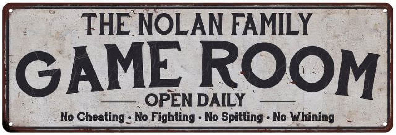 THE NOLAN FAMILY Game Room Country Metal 8x24 Sign 108240042302 ...