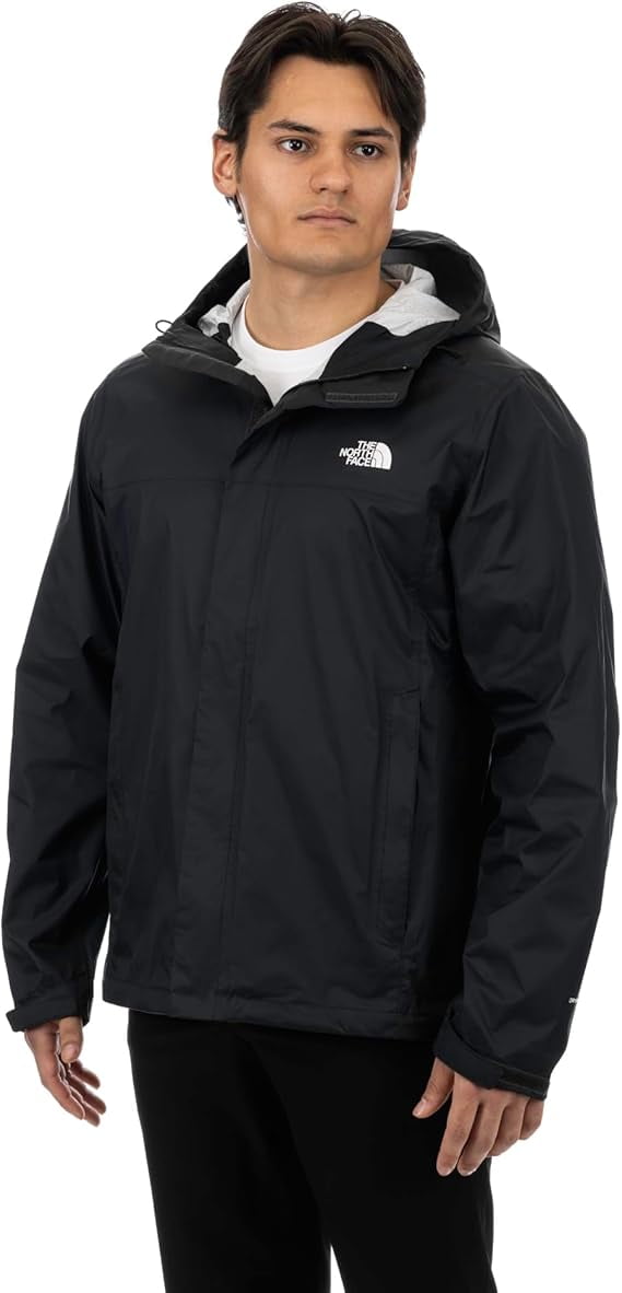 The North Face Mens Venture 2 Waterproof Hooded Rain Jacket, TNF Black ...