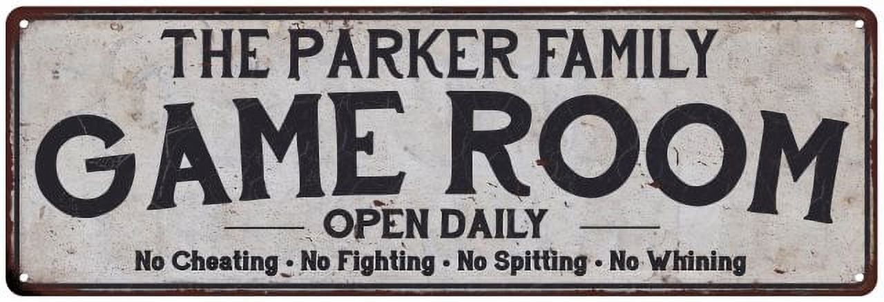 THE PARKER FAMILY Game Room Country Metal 8x24 Sign 108240042376 ...