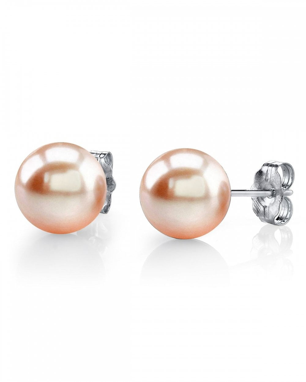 THE PEARL SOURCE 14K Gold AAAA Quality Round Peach Freshwater Cultured ...