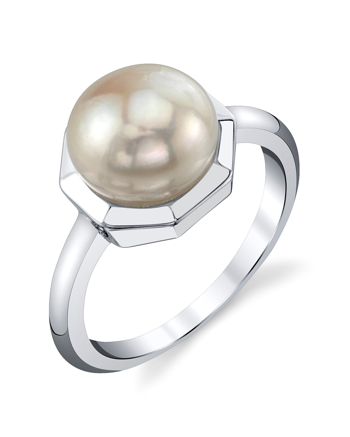 THE PEARL SOURCE White Freshwater Cultured Pearl Shay Ring for Women ...