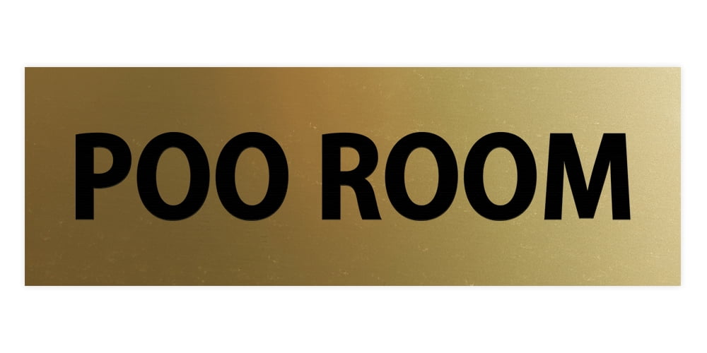 THE POO ROOM Door / Wall Sign - Brushed Gold Large - Walmart.com