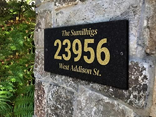 THE REED Stone Address Plaque With Engraved Numbers. Address Sign Made ...