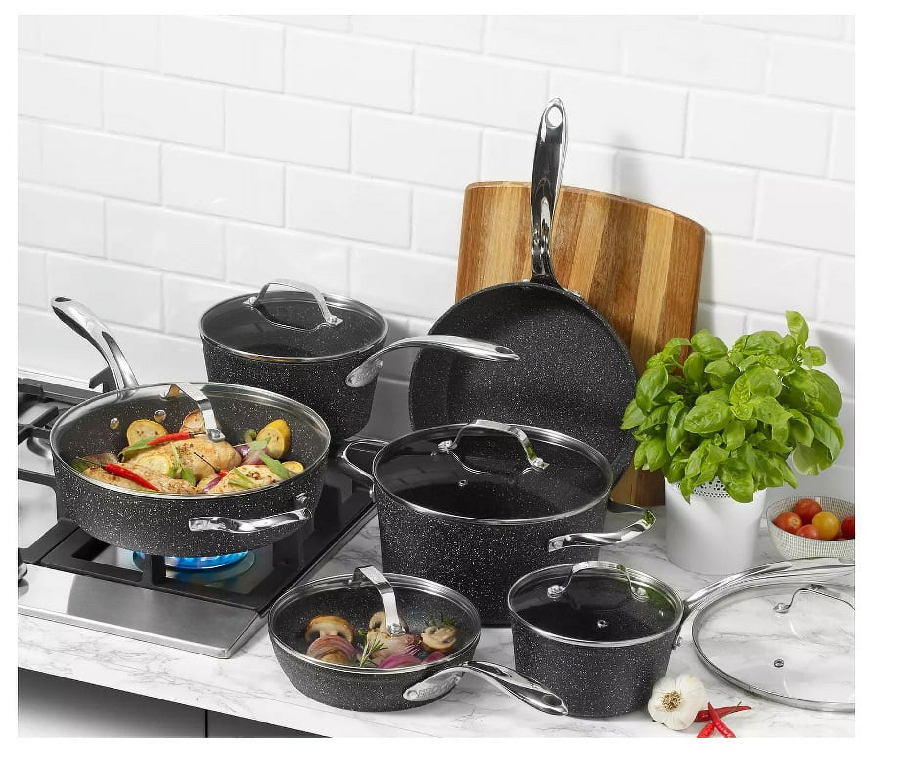 Starfrit THE ROCK Diamond 12-Piece Non-Scratch Cookware Set for ...