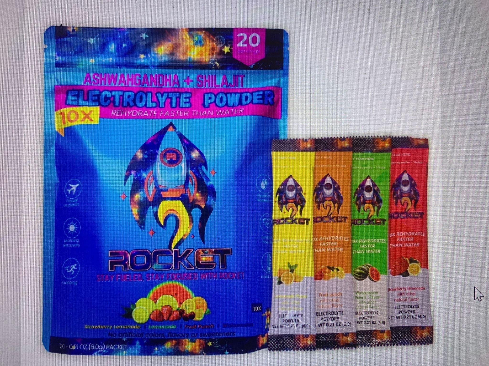 THE ROCKET DRINKS Electrolytes Powder – Natural Lemonade, Strawberry ...