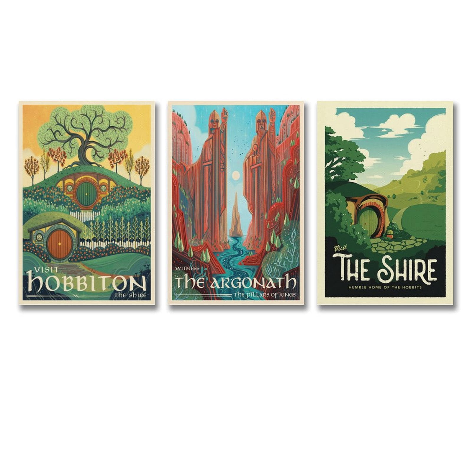 THE SHIRE Lord of The Rings Anime Retro Reise Poster Artworks Picture ...