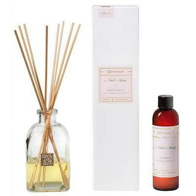 THE SMELL OF SPRING Aromatique Reed Diffuser Gift Set Square Glass Bottle with Medallion ...