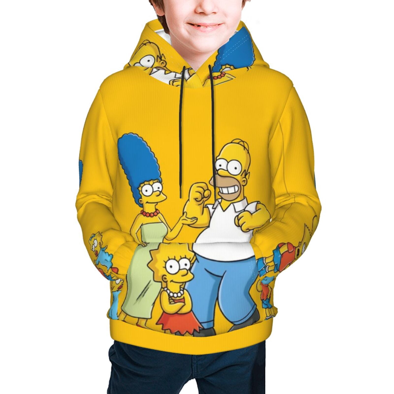 THE Simpsons Youth Hoodie 3D Printed Pullover Hooded Sweatshirt Fall ...