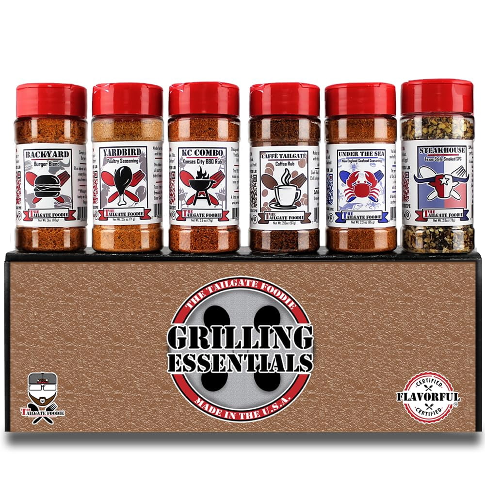 THE TAILGATE FOODIE 8pc Grill Essentials Gift Set with 6 Secret BBQ ...