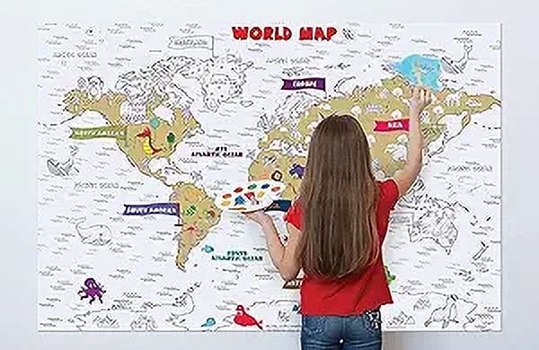 UNCLE WU World Map Poster- Home School,Classroom,Back to School ...