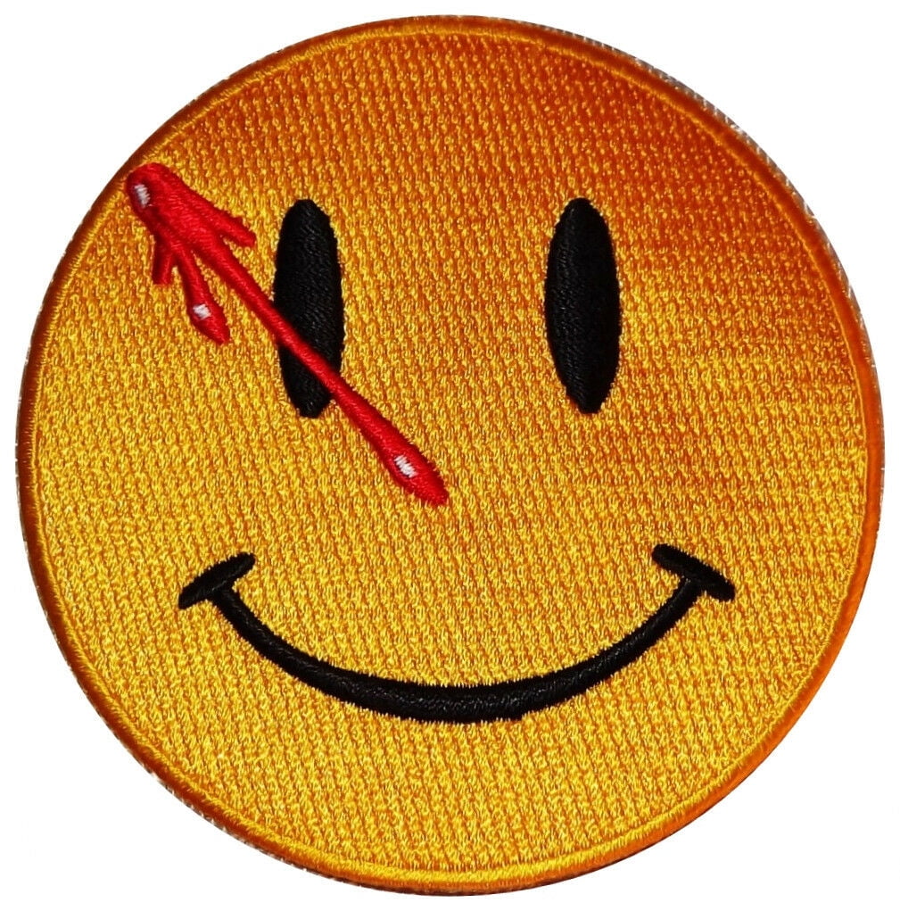 THE WATCHMEN Smiley Face 3 1/2" Diameter Embroidered Patch - Walmart.com