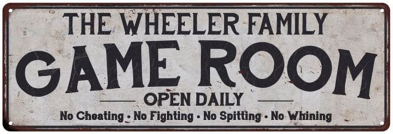 THE WHEELER FAMILY Game Room Country Metal 8x24 Sign 108240042668 ...