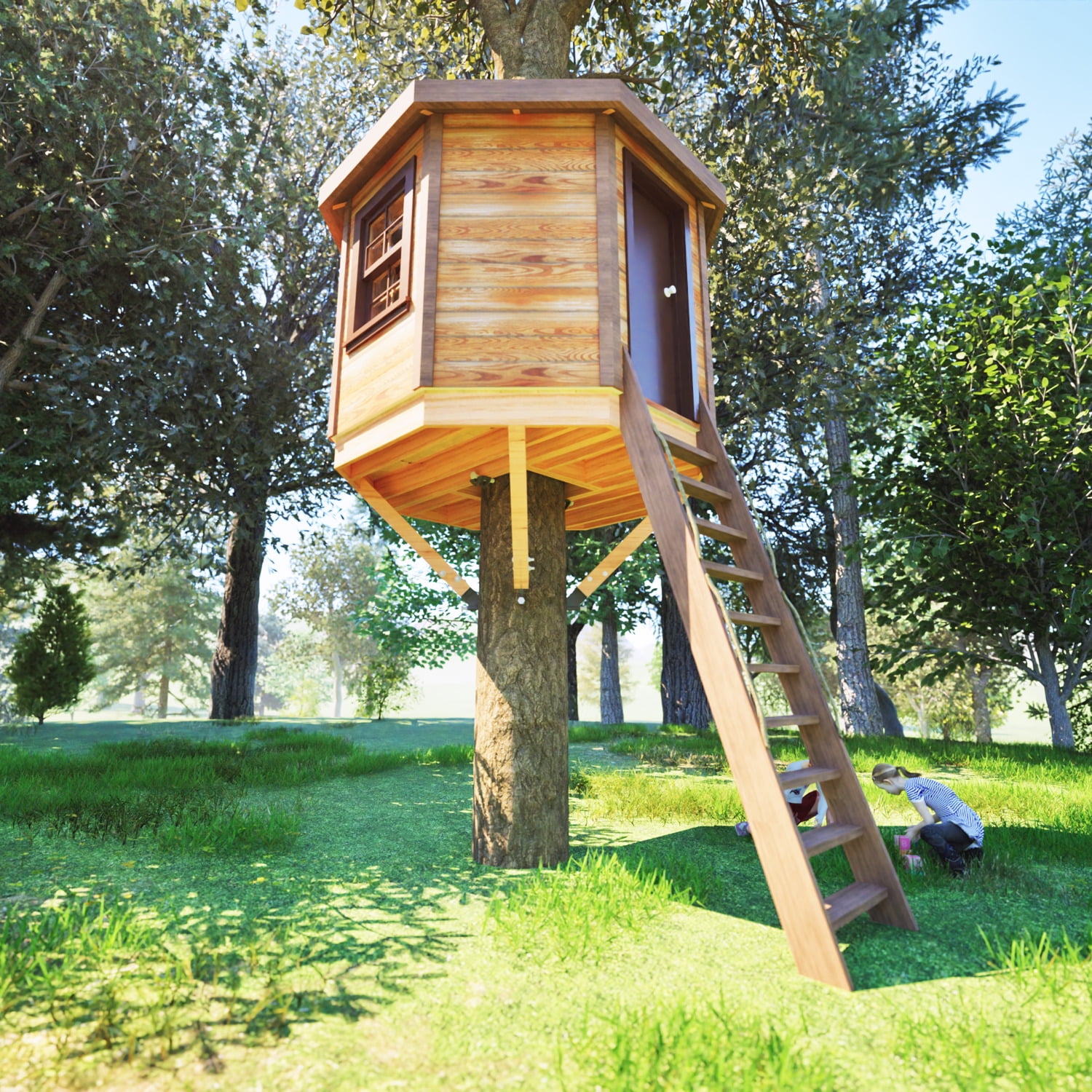 THE WHITE RIVER Octagonal Treehouse Hardware Craft Kit - Walmart.com