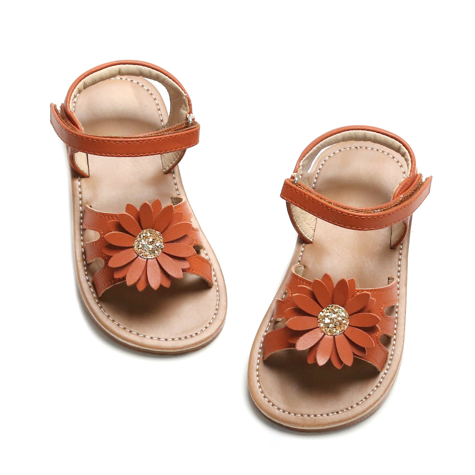 THEE BRON Girls Sandals-Toddler Kids Dress Open Toe Summer Sandals(6 ...