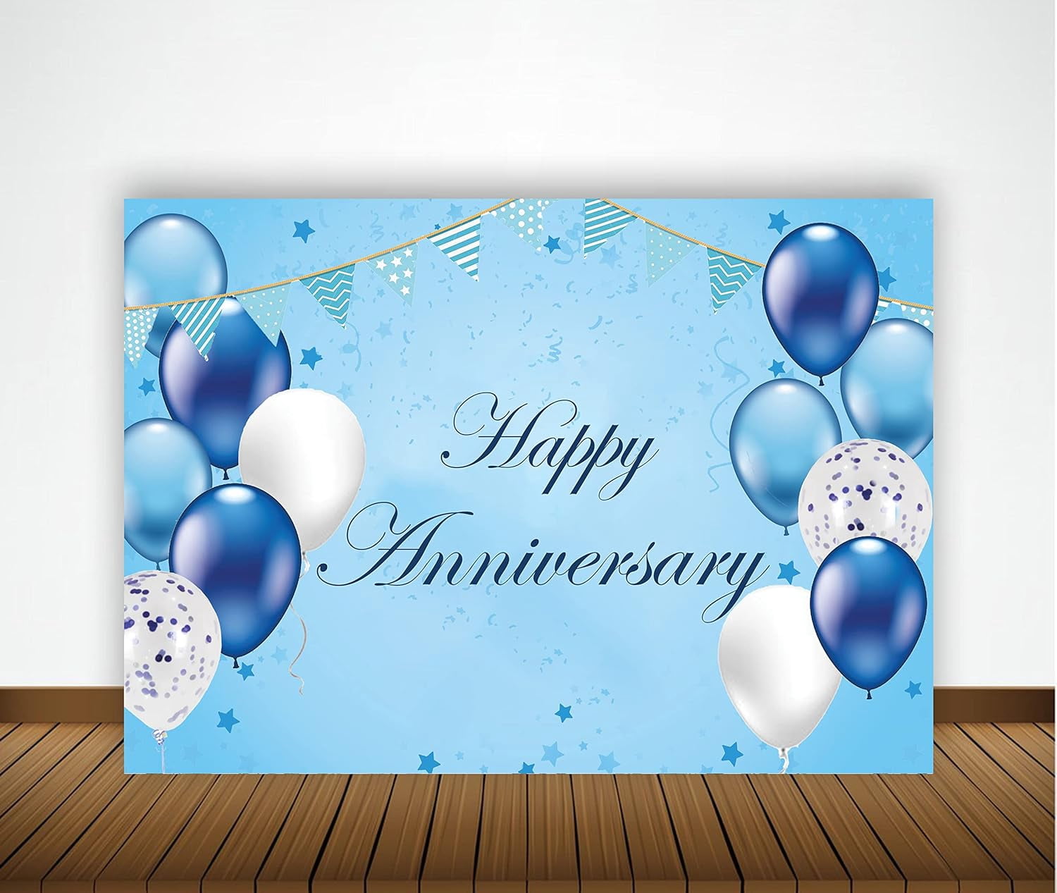 THEME MY PARTY Anniversary Party Backdrop Banner for Wedding ...
