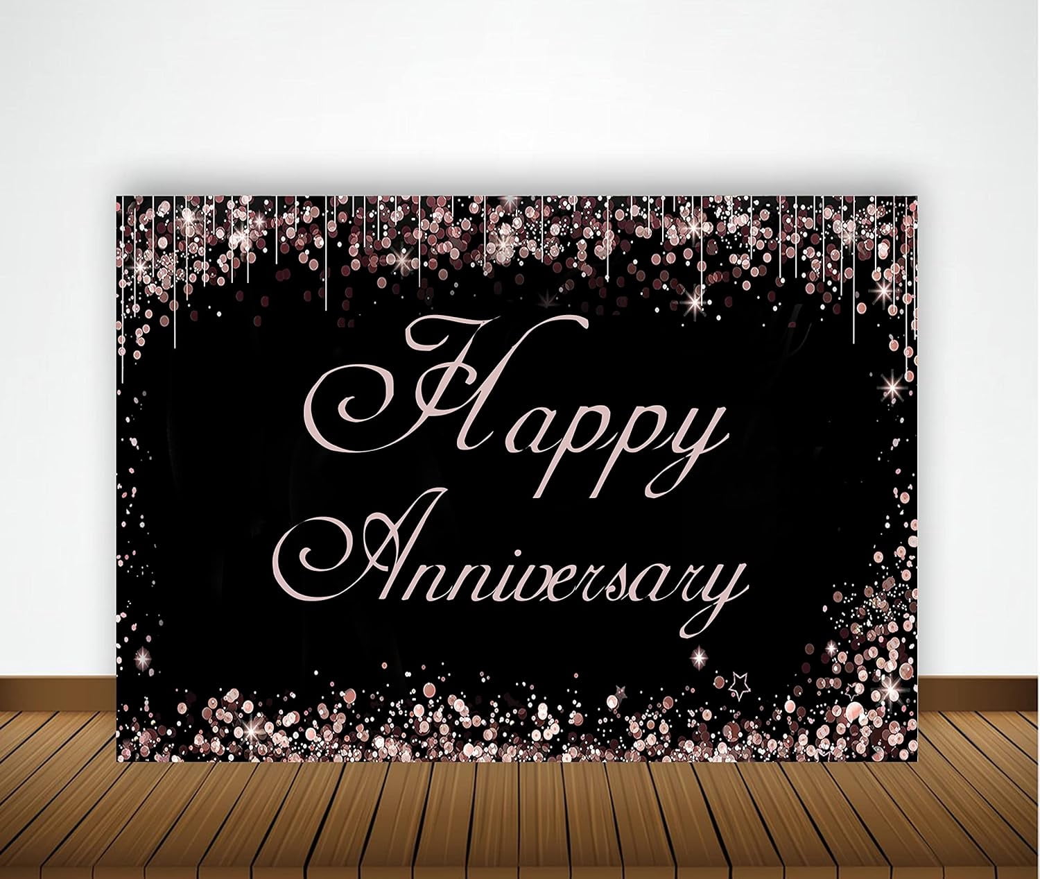 THEME MY PARTY Anniversary Party Backdrop Banner for Wedding ...