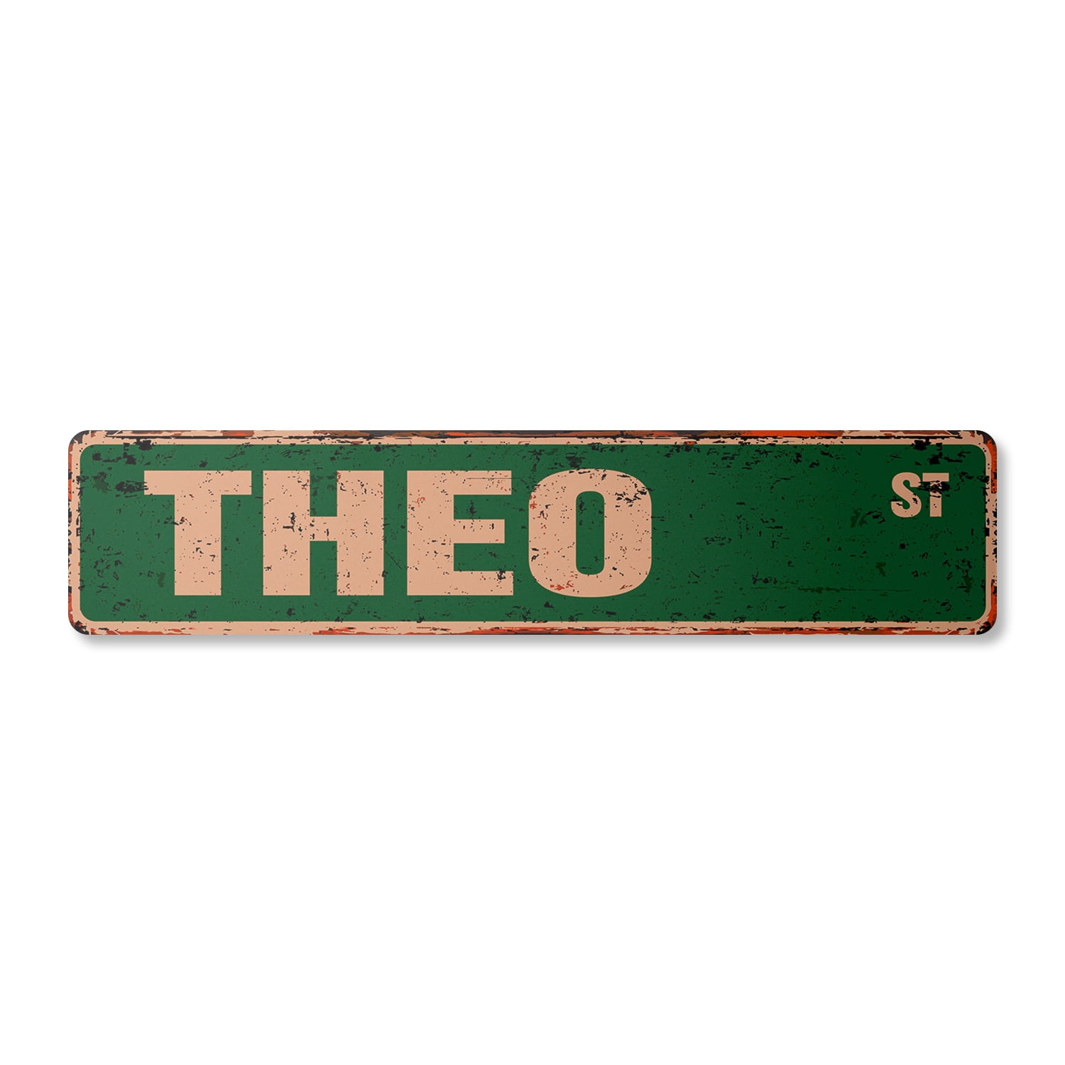 THEO Vintage Plastic Street Sign Childrens Name Room Sign | Indoor ...