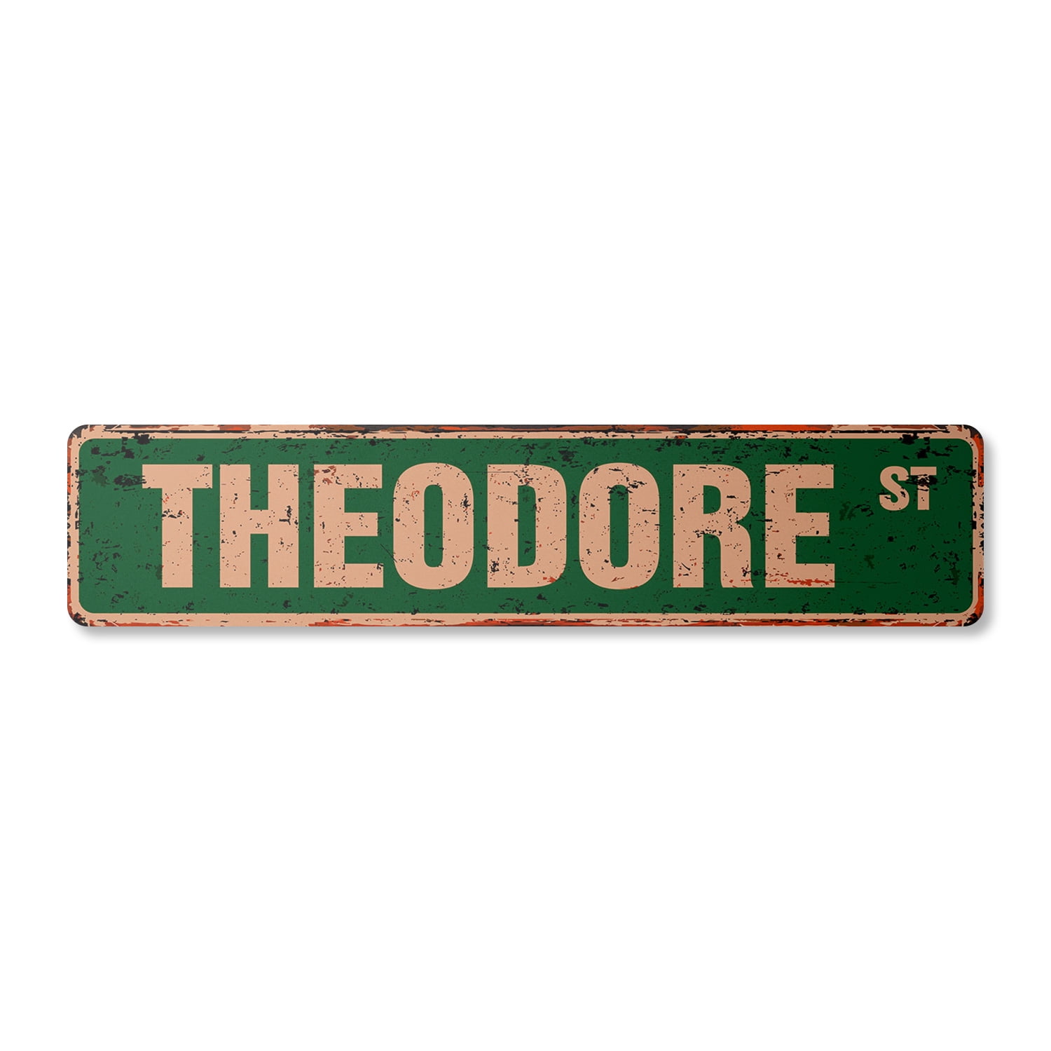 THEODORE Vintage Plastic Street Sign Childrens Name Room Sign | Indoor ...