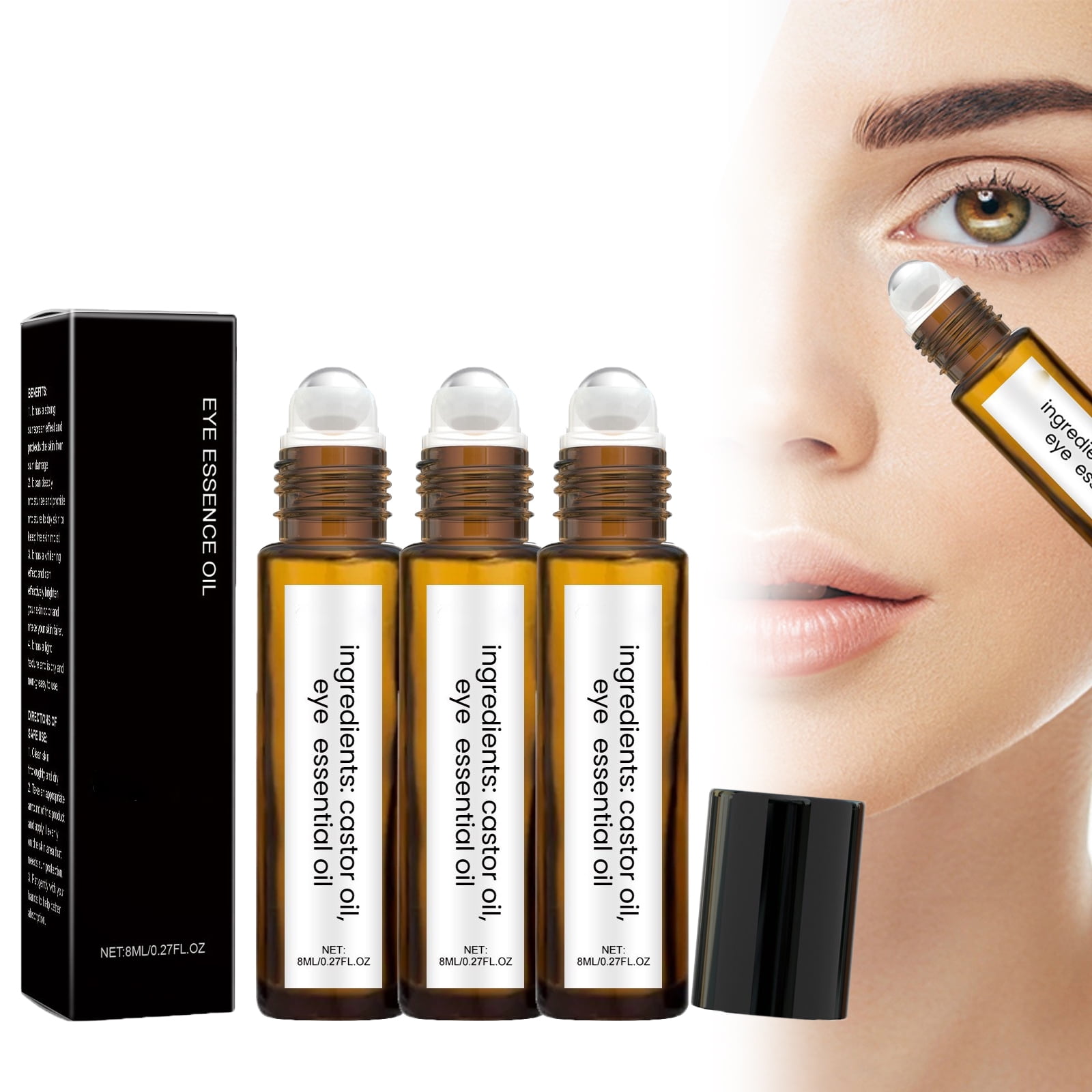 THEOLL Castor Oil Roller Ball 8ml, Eye Roller Serum with Castor Seed ...