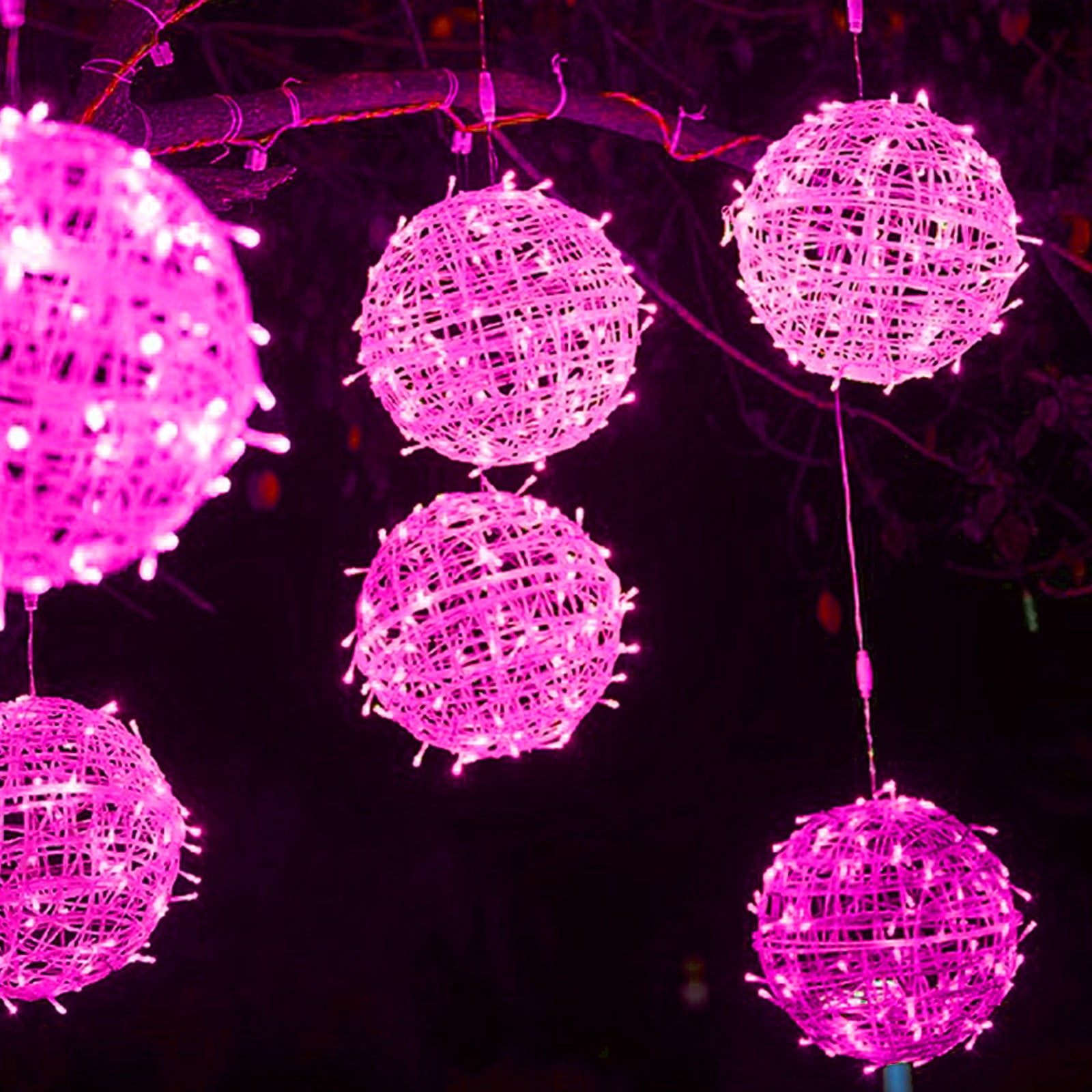 THEOLL Solar Powered Outdoor Balls Lights, Outdoor Hanging Solar Lights ...