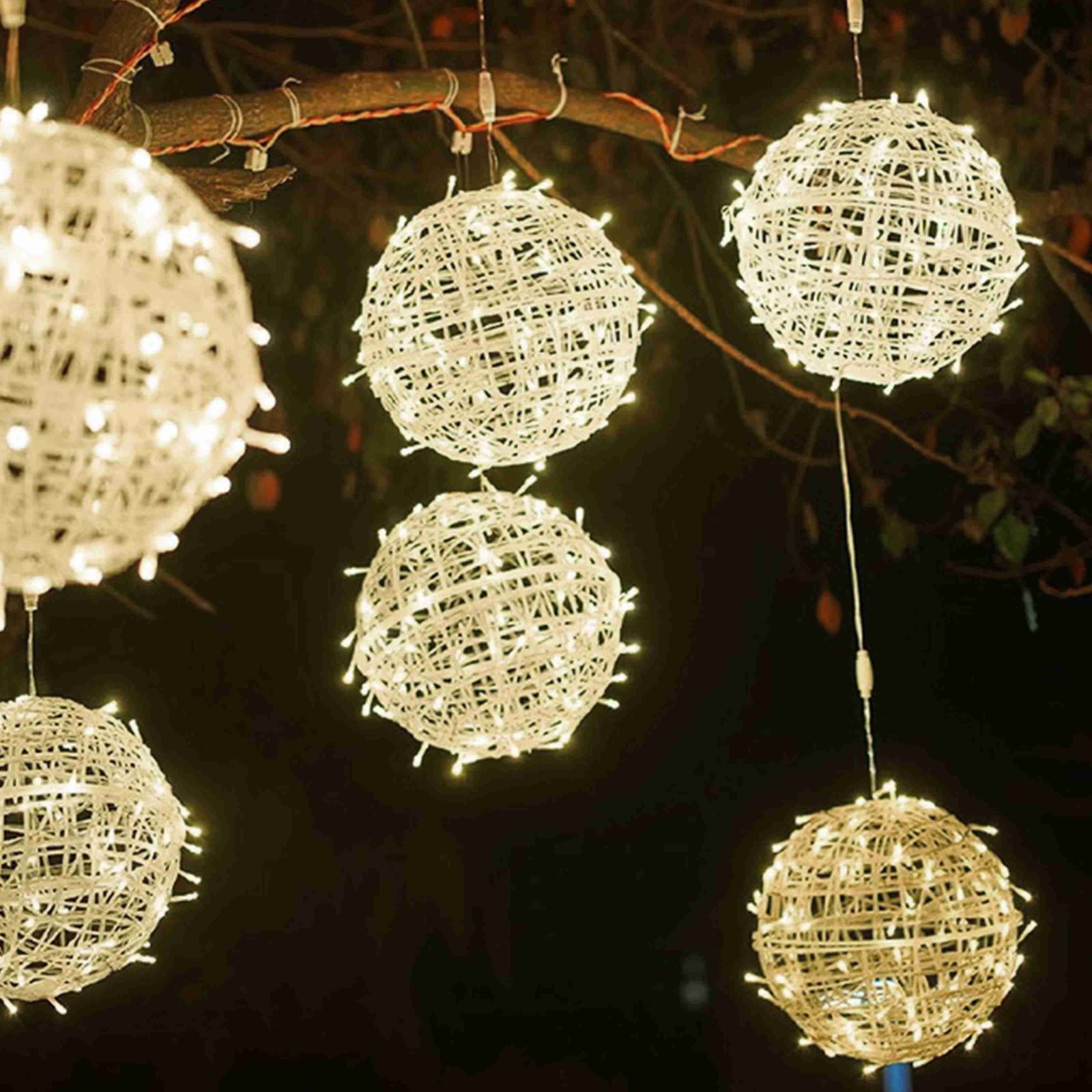 THEOLL Solar Powered Outdoor Balls Lights, Outdoor Hanging Solar Lights ...