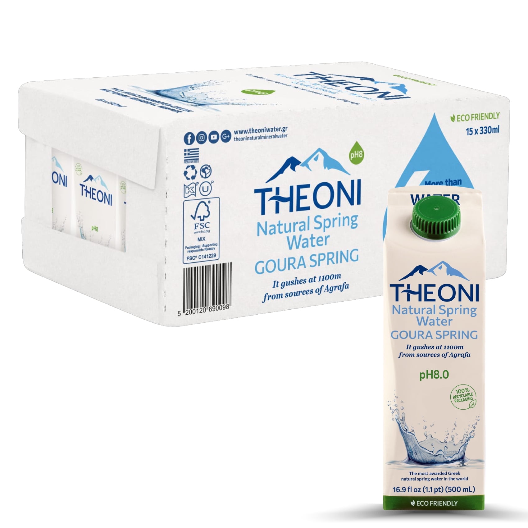 THEONI Natural Mineral Water - Pristine Greek Spring Water in Eco ...