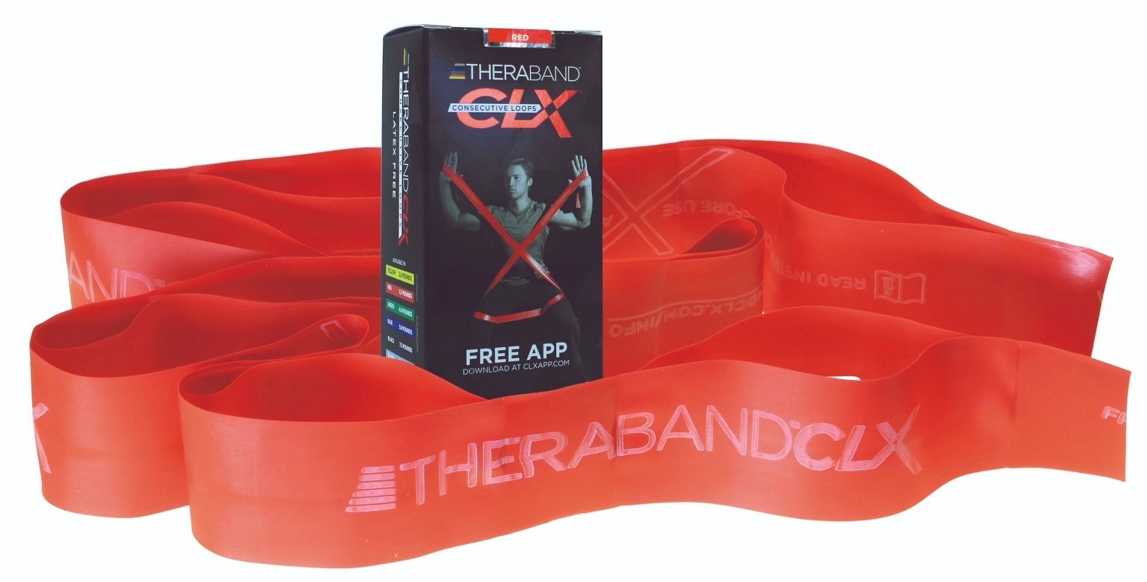 THERABAND CLX Resistance Band, 5 FT, Medium Level 3, Latex Free, Full ...