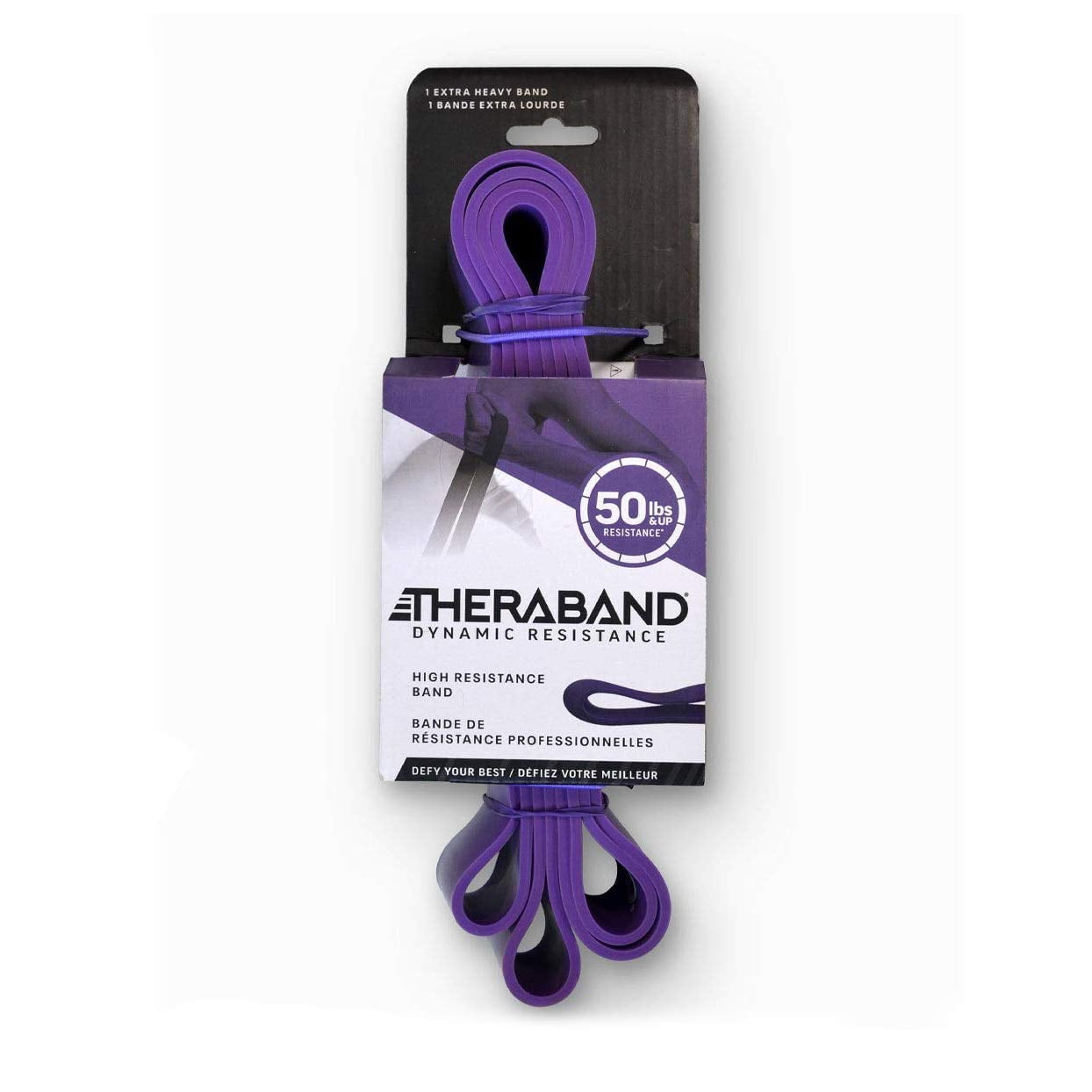 THERABAND High Resistance Band, Purple, X-Heavy, 50 lbs, Flexibility ...
