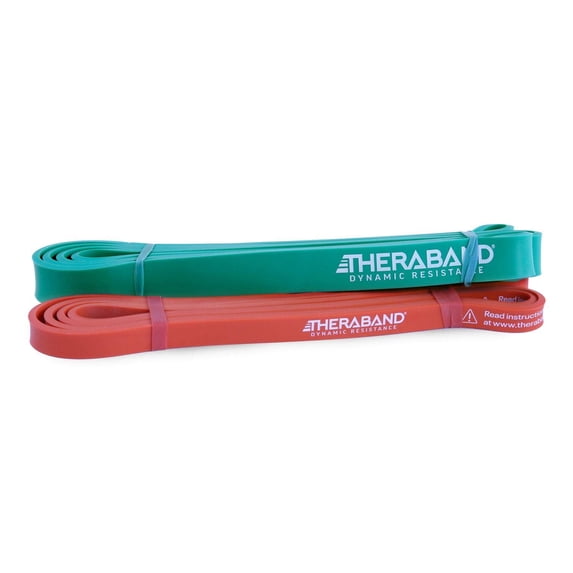 THERABAND High Resistance Band, Set of 2, Light and Medium, Full Body ...