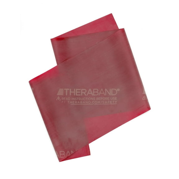 THERABAND Latex Resistance Tubing, Red, Medium Level 2, 100 ft Roll ...