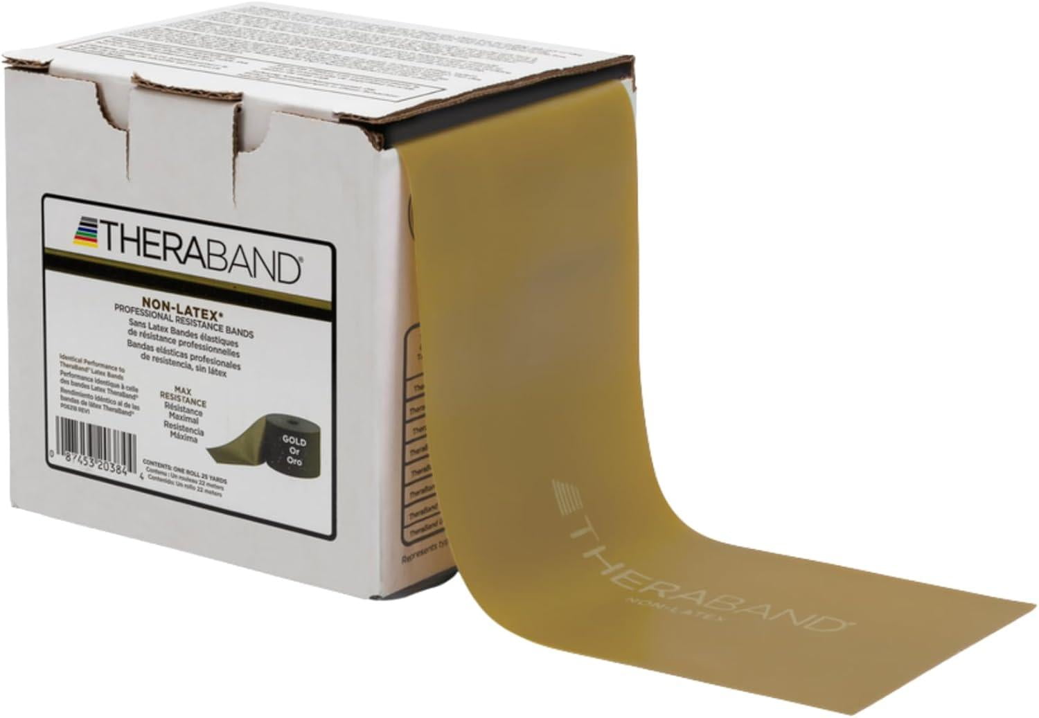 THERABAND Resistance Band 25 Yard Roll, Non-Latex Professional Elastic ...