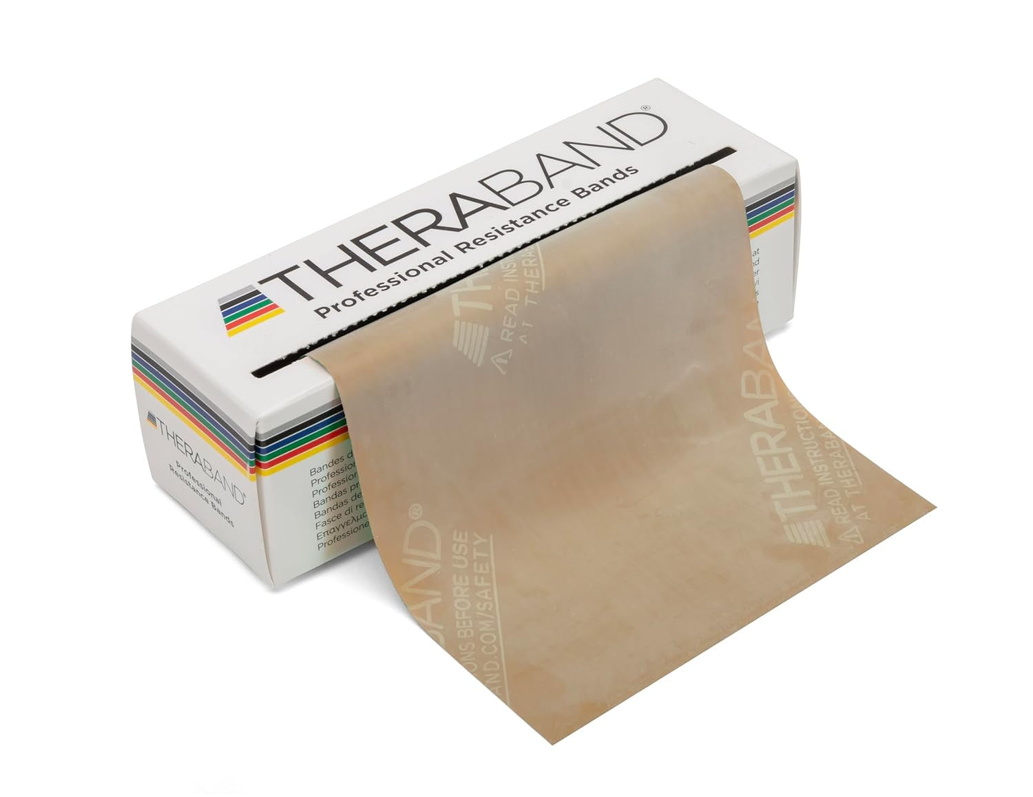 THERABAND Resistance Bands, 6 YD, Tan, Extra Thin Thickness, 2.4 LBS ...