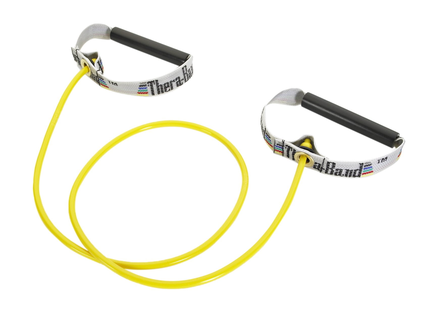 THERABAND Resistance Tubes, Hard Handles, Level 2, Yellow, 3 lbs ...