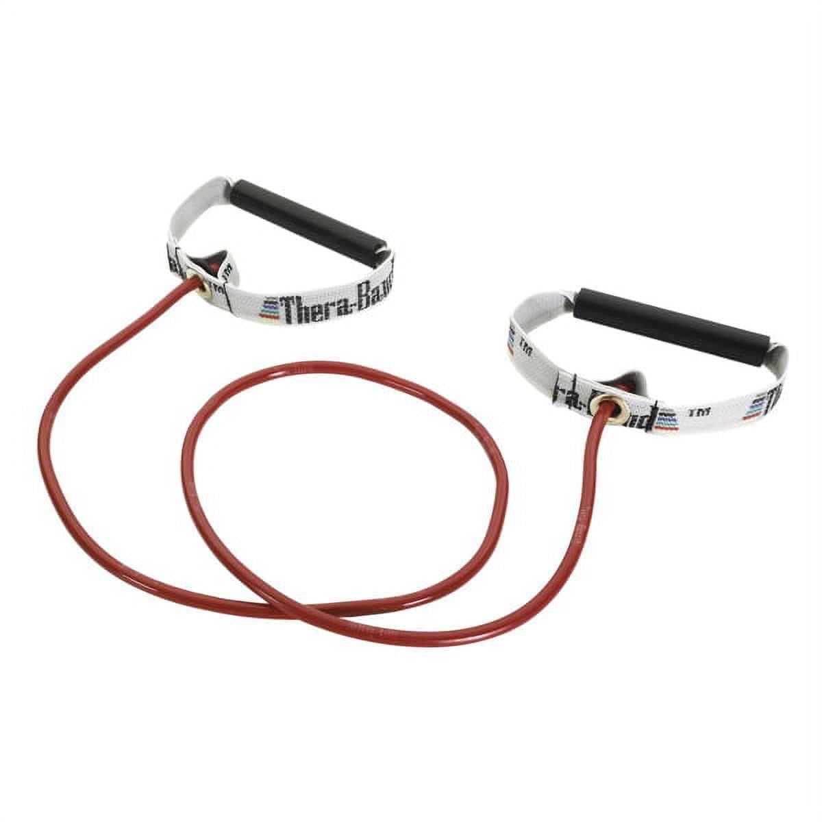 THERABAND Resistance Tubes, Hard Handles, Level 3, Red, 3.7 lbs ...