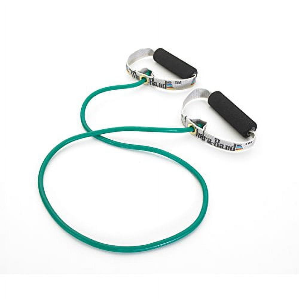 THERABAND Resistance Tubing, Soft Grip Handles, 48 IN, Green, Heavy ...