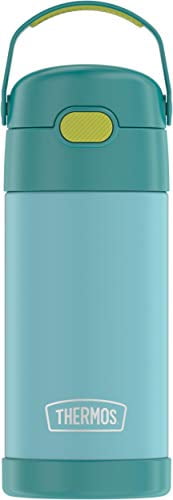 THERMOS FUNTAINER 12 Ounce Stainless Steel Vacuum Insulated Kids Straw Bottle, Blue/Green ...