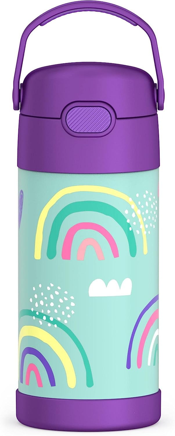 Thermos¬Æ Kids Insulated Funtainer Bottle, 12 Oz, Stainless-Steel, Cold for 12hrs, Rainbow Print ...