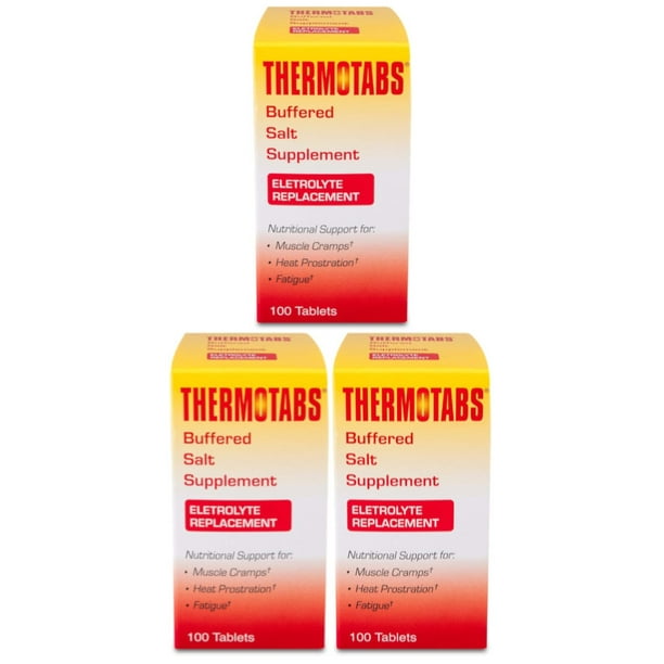 THERMOTABS Salt Supplement Buffered Tablets 100 Tablets (Pack of 3 ...