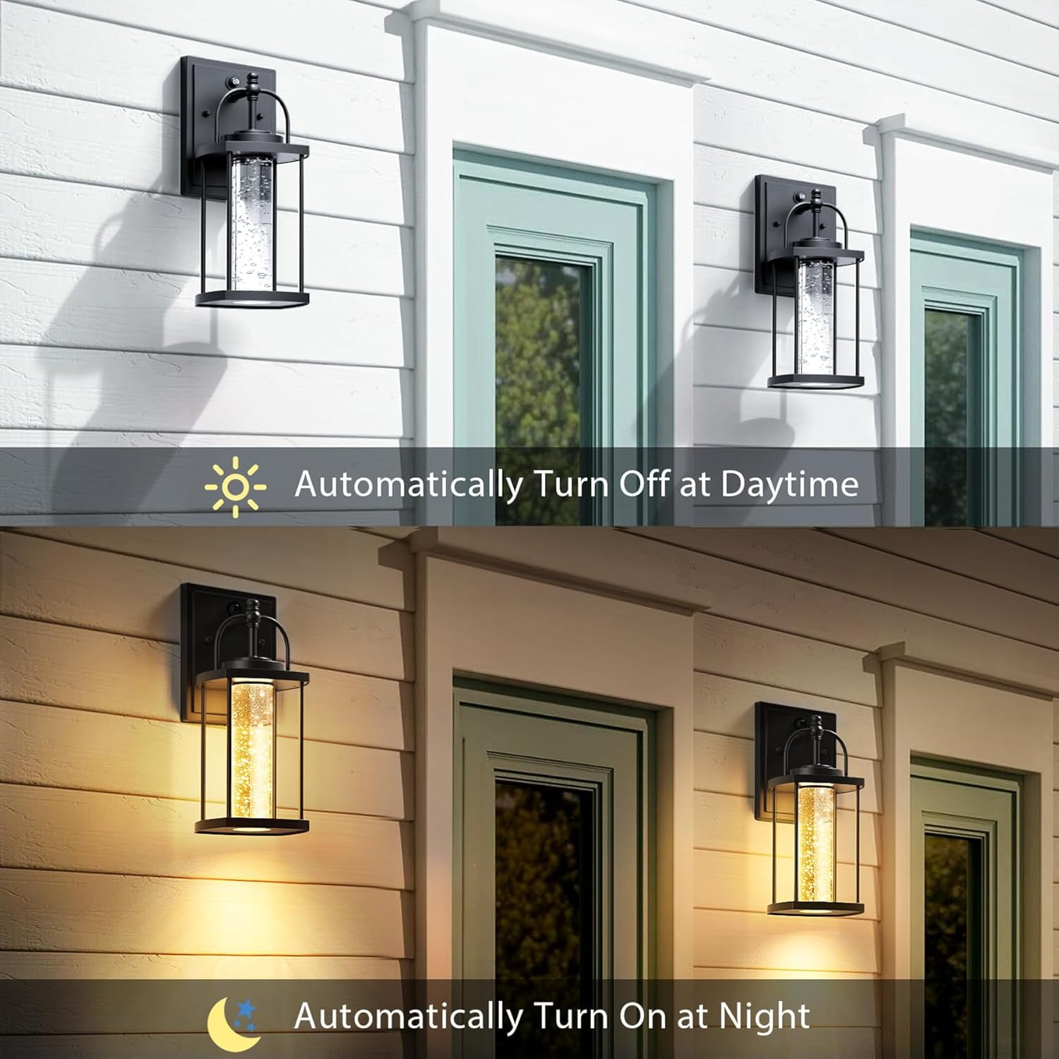 THESG-1 Pack Dusk to Dawn Exterior Lighting Fixtures, 10W LED Modern Outdoor Wall Lights Sconce ...