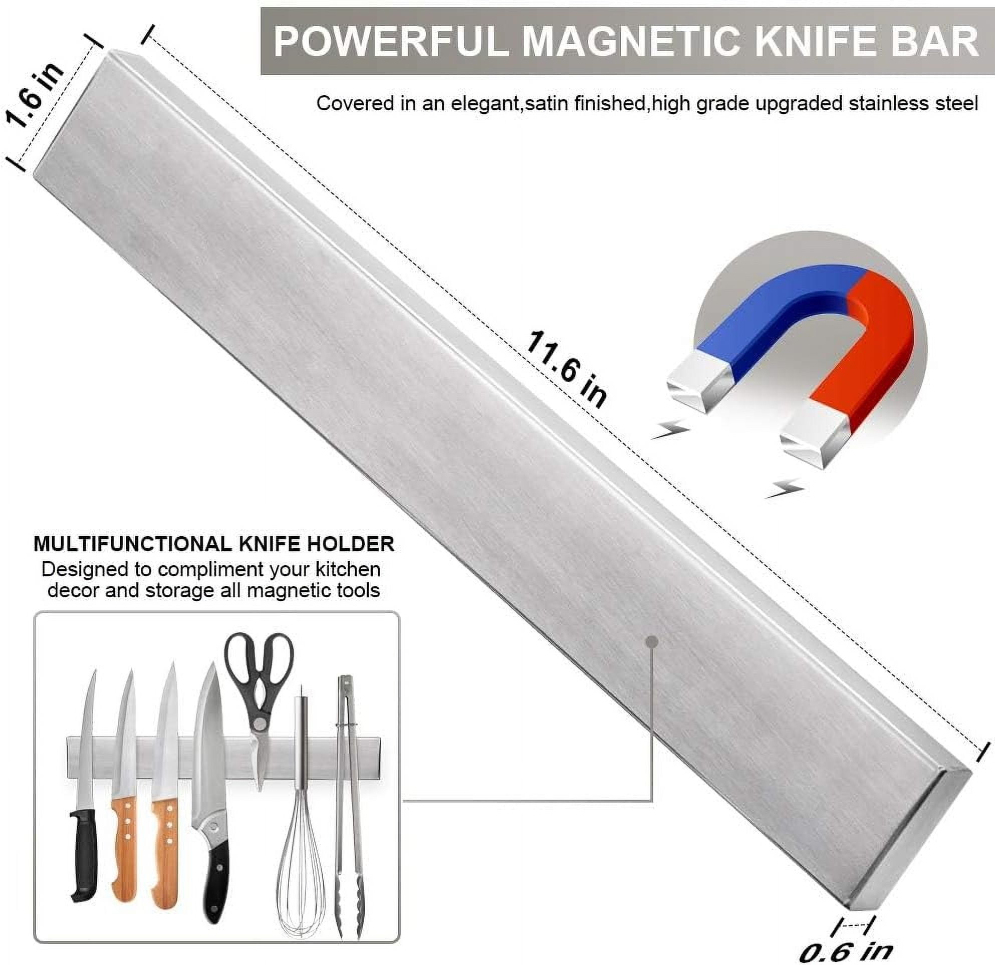THESG-12 Inch Magnetic Knife Strip, Premium Stainless Steel Wall ...