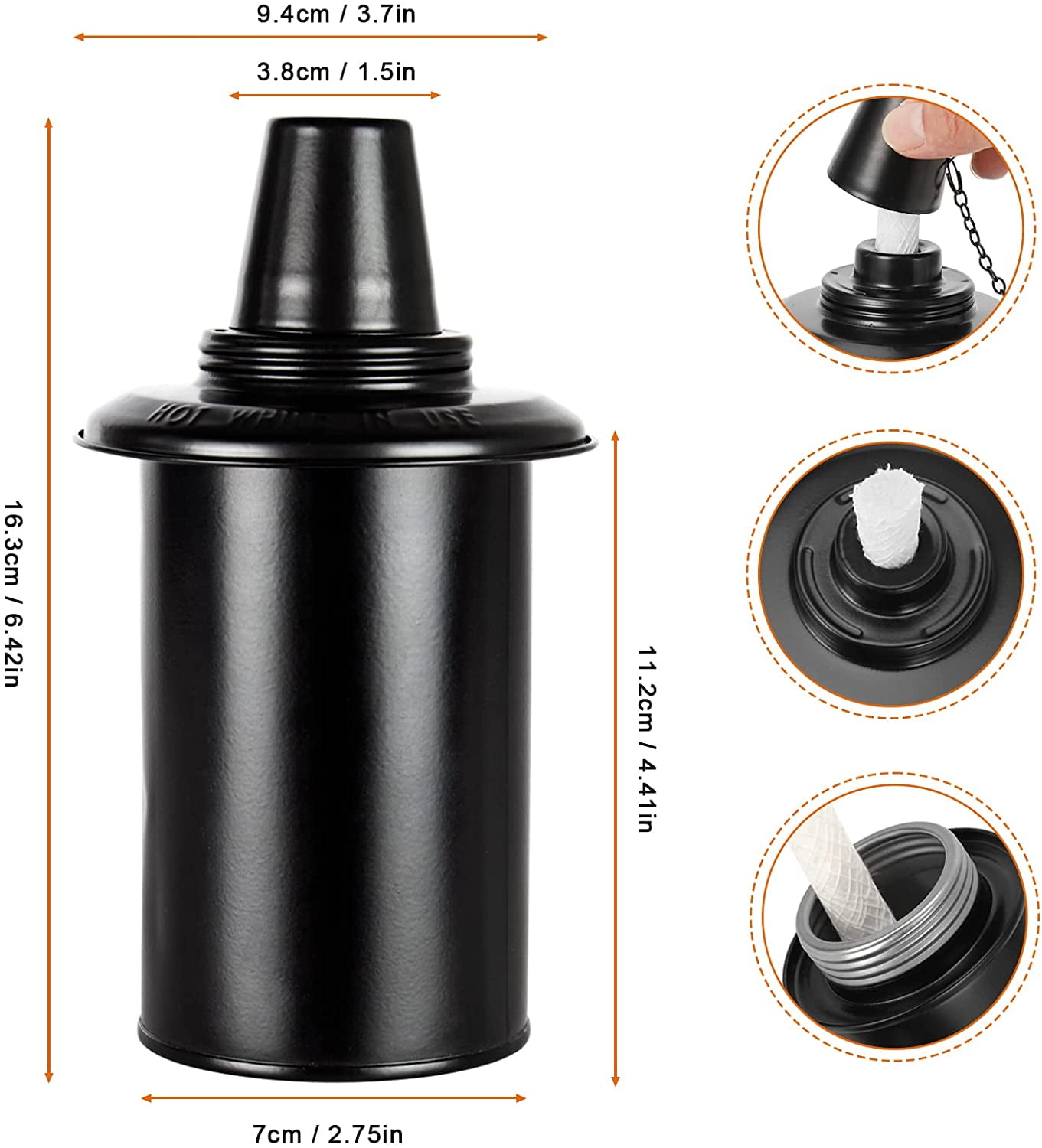 THESG-12oz Torch Replacement Canisters, Bamboo Lantern Refillable ...