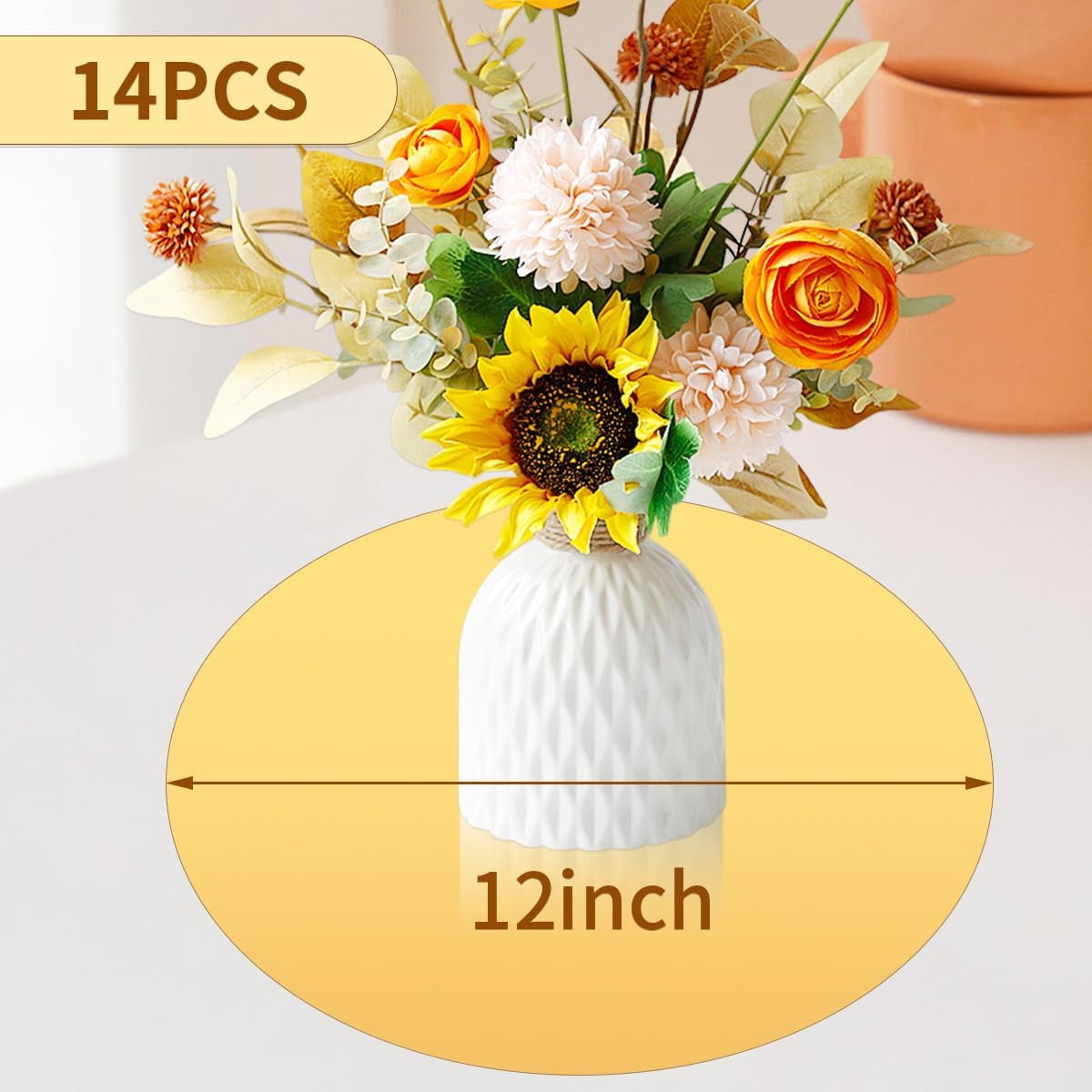 THESG-14 Pcs Acrylic Round Mirror for Tables Centerpieces, 12 inch ...