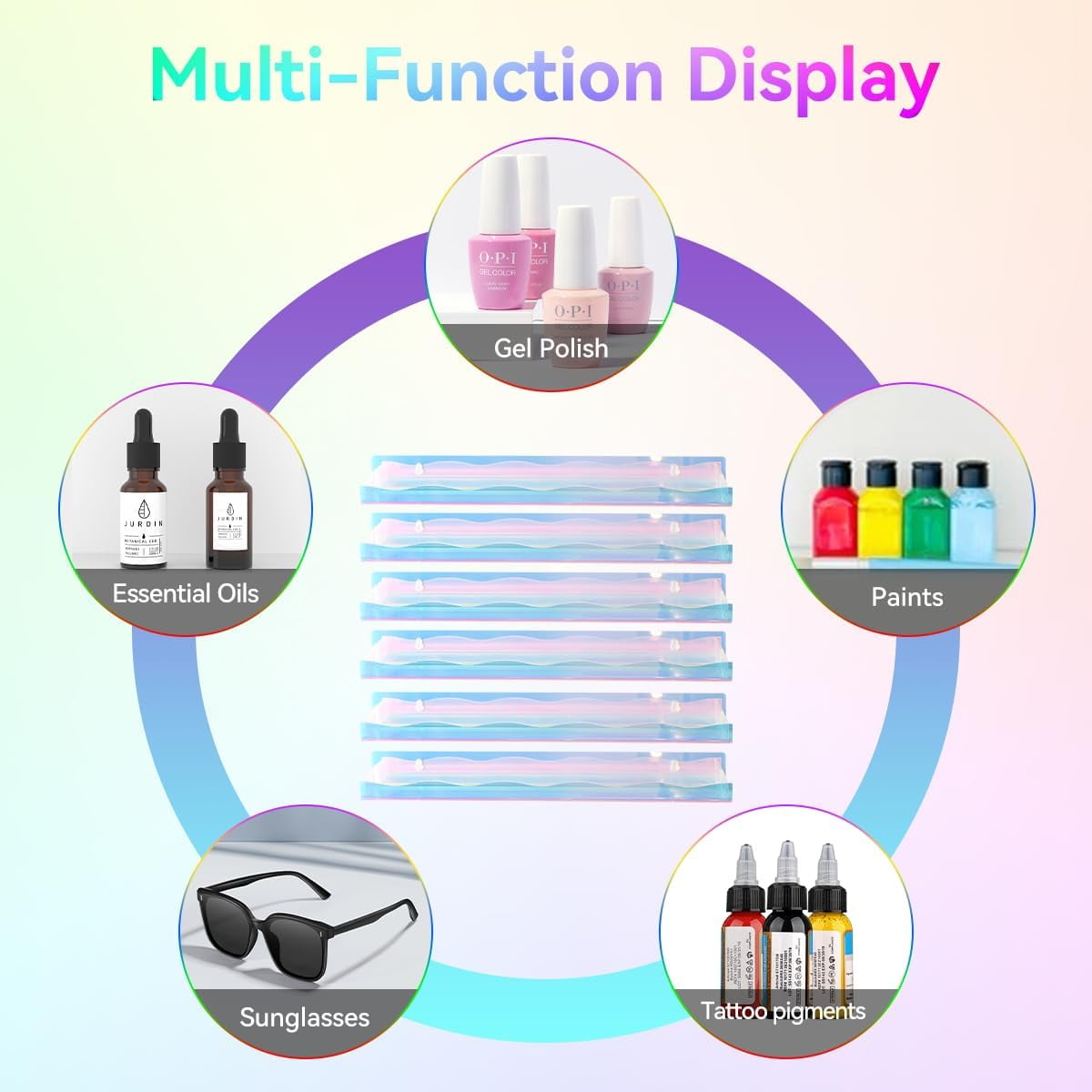 THESG-15" Nail Polish Rack Wall Mounted Shelves Acrylic Paints Gel ...